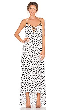 Line & Dot Jacqueline Dot Maxi Dress in Black & Cream | REVOLVE