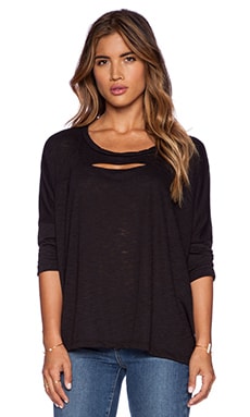 LNA Cut Out Cape Tee in Black | REVOLVE