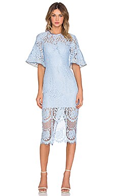 Lover Halo Lace Midi Dress in Glacier | REVOLVE