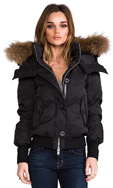 Mackage Valerie Peach Lux Down Jacket in Black | REVOLVE