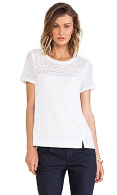 Marc by Marc Jacobs Addy Lace Mix Ruffle Tee in White | REVOLVE