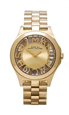 Marc by Marc Jacobs Henry Skeleton Watch in Gold & Gold | REVOLVE