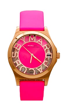 Marc by Marc Jacobs Henry Skeleton Watch in Knockout Pink/Rosegold in ...
