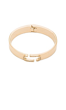 Marc Jacobs Icon Crystal Hinge Cuff in Crystal & Gold | REVOLVE