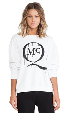 McQ Alexander McQueen McQ Logo Classic Sweater in Optic White | REVOLVE