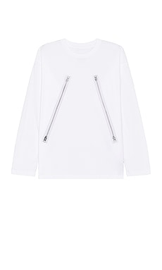 MM6 Maison Margiela Zip Tee in White | REVOLVE