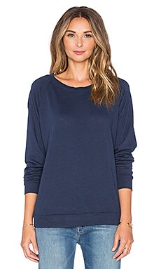 Nation Los Angeles Raglan Sweatshirt in Navy | REVOLVE
