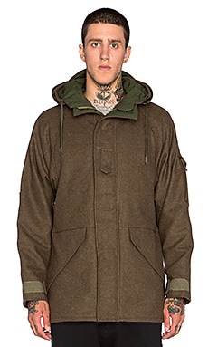 NLST Wool Tech Parka in Olive Drab | REVOLVE
