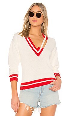 OFF-WHITE Asymmetrical Knit Sweater in Off White | REVOLVE