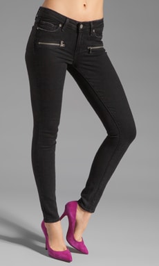 PAIGE Denim Indio Zip Ultra Skinny in Vintage Black | REVOLVE