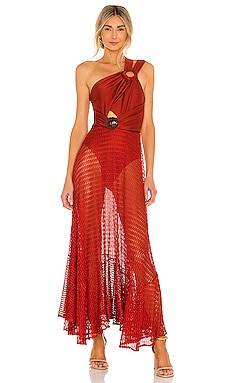 PatBO Asymmetric Netted Beach Dress in Red | REVOLVE