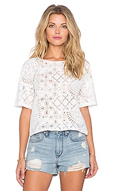 Pink Stitch Amanda Tee in White | REVOLVE