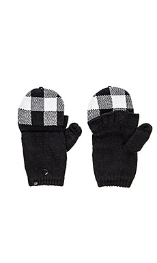 Plush Fleece Lined Plaid Mittens in Black & White | REVOLVE