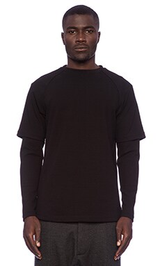 Public School Inset Sleeve Tee in Black | REVOLVE