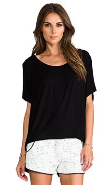 Rachel Pally Rib Darby Top in Black | REVOLVE