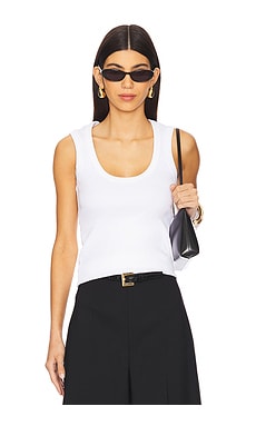 Rohe Dense Rib Scoop Neck Top in White | REVOLVE