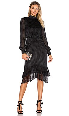 SALONI Isa Silk Short Dress in Black | REVOLVE