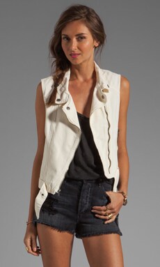 Sanctuary Sleeveless Moto Vest in Muslin | REVOLVE