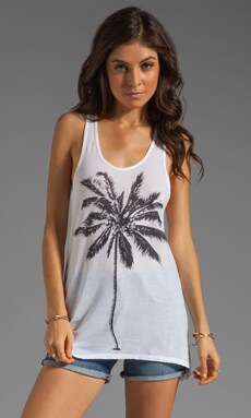 SUNDRY Palm Tree Racer Back Tank in White | REVOLVE