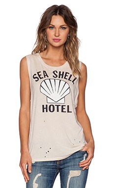 SUNDRY Sea Shell Hotel Muscle Tank in Beige | REVOLVE