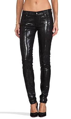 7 For All Mankind The Skinny Cobra High Gloss in Black w/ Black Cobra ...