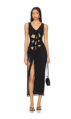 superdown Nelly Sheer Maxi Dress in Black | REVOLVE