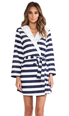 Splendid Classic Terry Robe in Navy Rugby Stripe | REVOLVE