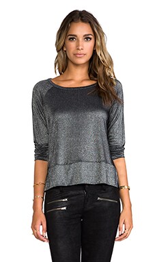 Splendid Drapey Lux Tee in Black/Silver in Black & Silver | REVOLVE