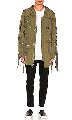 Stampd Flex Strapped Trench in Olive | REVOLVE