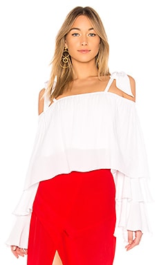 SWF Sabrina Ruffle Top in White | REVOLVE