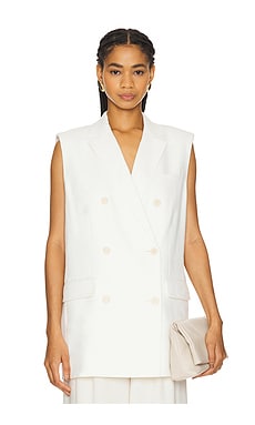 Theory Linen Vest in Ivory | REVOLVE