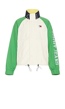 Tommy Jeans Colorblock Jacket in Ancient White & Coastal Green | REVOLVE