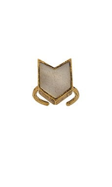 TORCHLIGHT Chevron Ring in Mother Of Pearl & Brass | REVOLVE