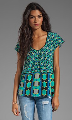 Tracy Reese Silk Prints Combo Blouse in Geometric Tie | REVOLVE