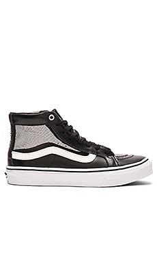 Vans Mesh Sk8-Hi Slim Cutout Sneaker in Black & White | REVOLVE