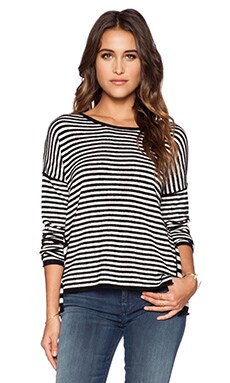 Velvet by Graham & Spencer Bari Sweater in Black & Milk | REVOLVE