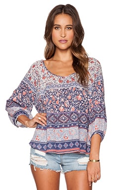 Velvet by Graham & Spencer Eleni Nehru Print Top in Multi | REVOLVE