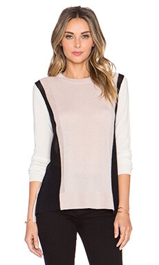 Vince Colorblock Sweater in New Buff & Stucco | REVOLVE