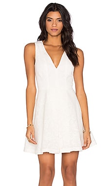 WAYF V Neck Dress in Netted Lace | REVOLVE