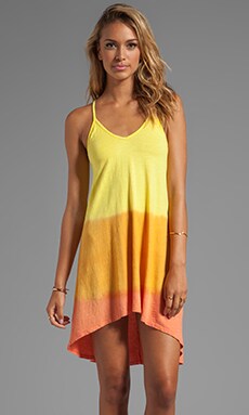 WOODLEIGH Marisol Mesh Black Mini Dress in Blood Orange Ombre | REVOLVE