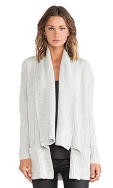 White + Warren Rib Cardigan in Husky Heather | REVOLVE