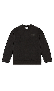 Y-3 Chest Logo Crew Sweatshirt in Black | REVOLVE