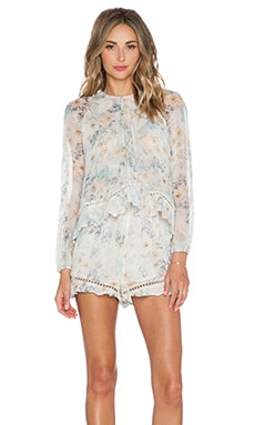 Zimmermann Tarot Layered Romper in Floral | REVOLVE