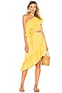 ADRIANA DEGREAS Ruffle Top & Skirt Set in Yellow | REVOLVE