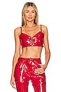 AFRM Portia Zip Bra Top in True Red | REVOLVE