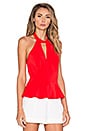 Amanda Uprichard Cecily Peplum Top in Candy Apple | REVOLVE