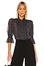 Alexis Calixte Top in Black Embroidered Dot | REVOLVE