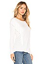 Bobi Ruffle Long Sleeve Tee in Ivory | REVOLVE