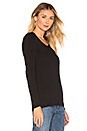 Bobi Puff Shoulder Long Sleeve Tee in Black | REVOLVE