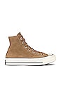 Converse Chuck 70 Suede Sneaker in Sand Dune, Egret, & Black | REVOLVE